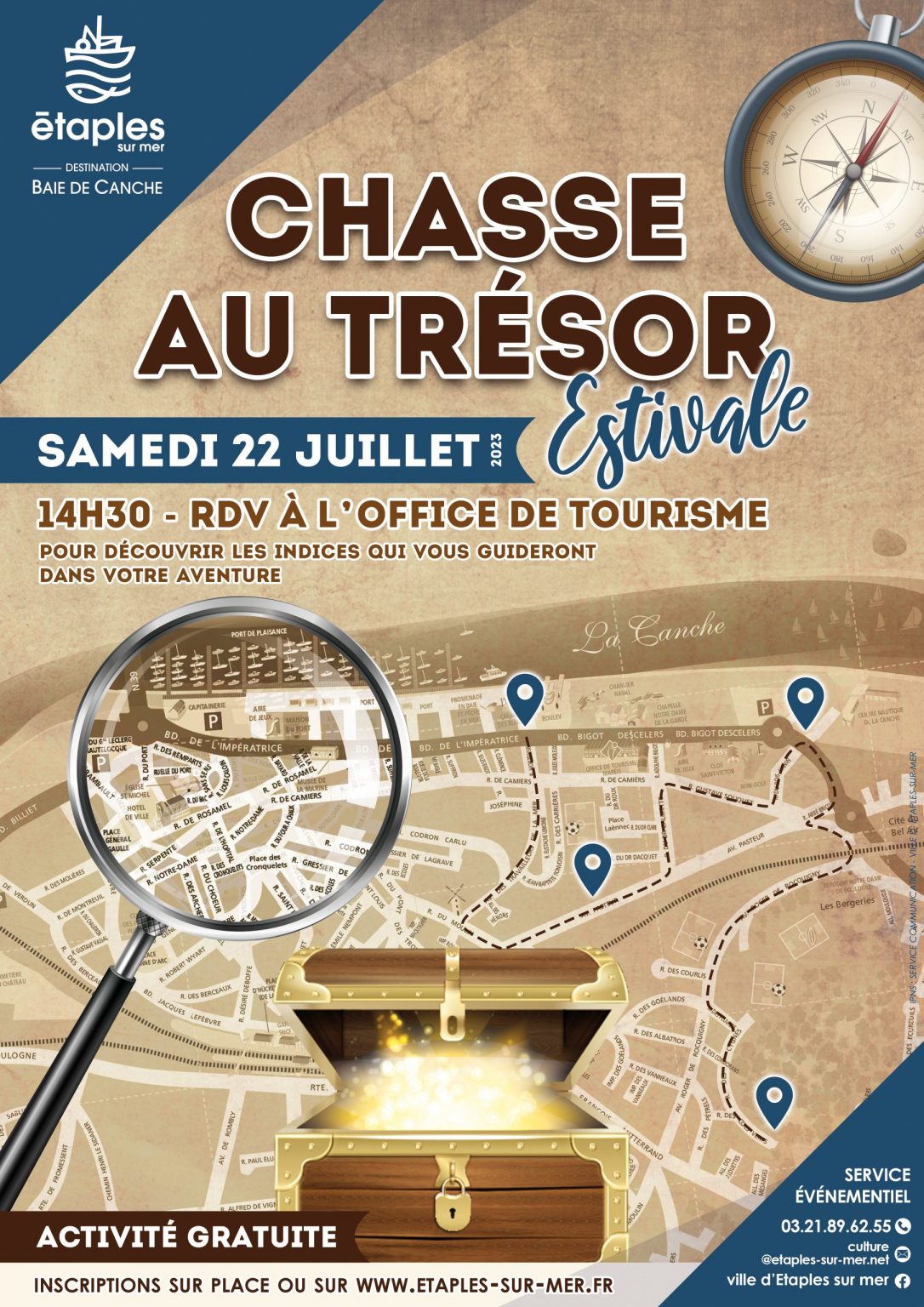 Affiche chasse au trésor 2023 web – Ville d'Etaples sur mer