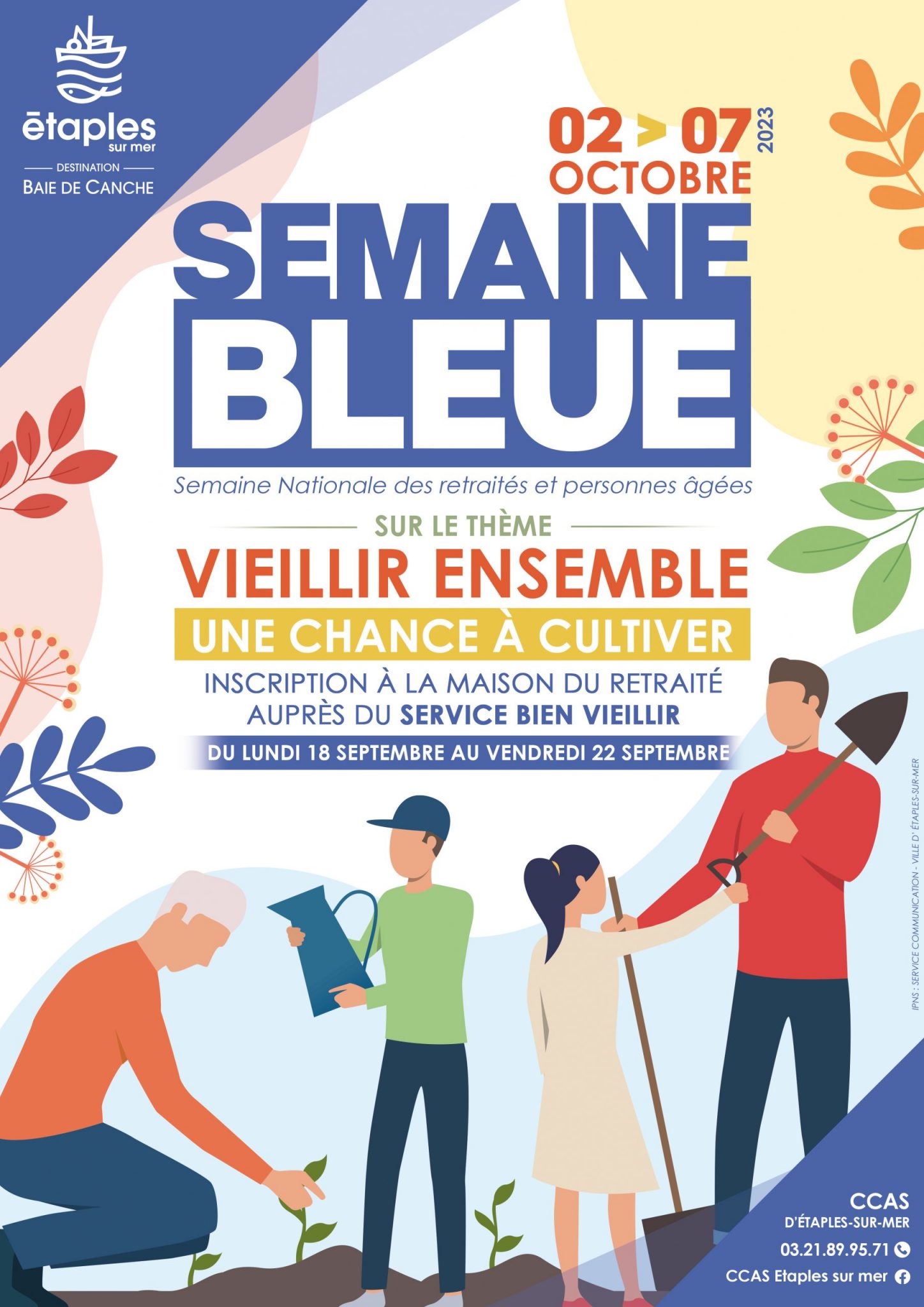 Affiche semaine bleue 2023 | Ville d'Etaples sur mer